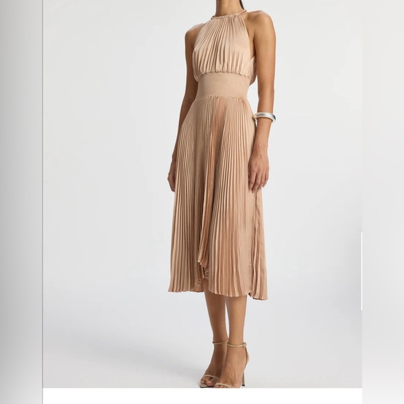 A.L.C. | Dresses | Alc Reno Ll Satin Pleated Midi Dress | Poshmark